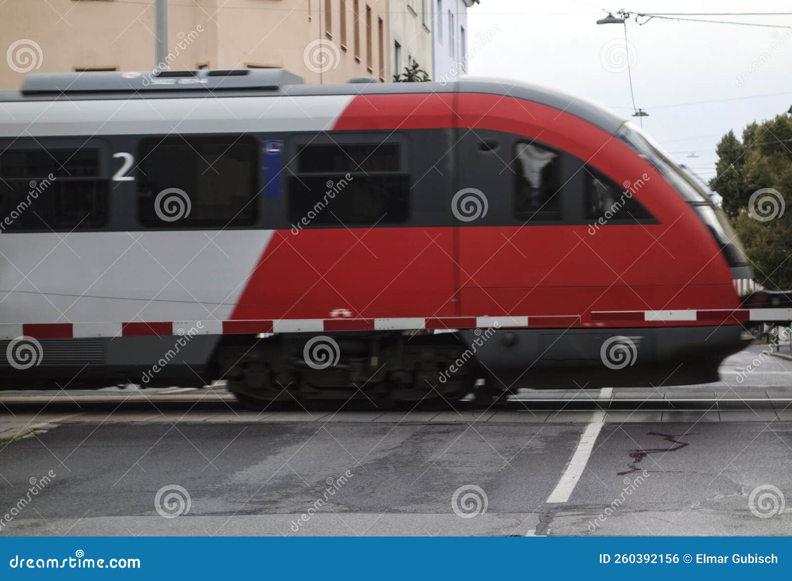 Railway Crossing Gate on the Street Stock Photo - Image of device ...