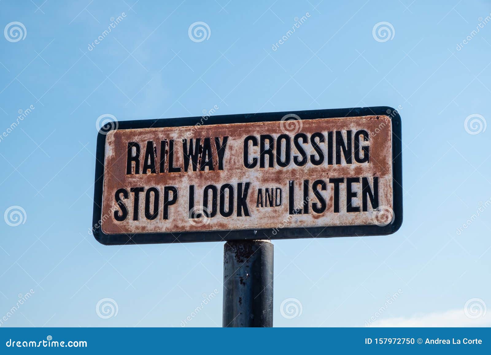 Railway Crossing Stop Look and Listen Stock Photo - Image of train ... Railway Crossing Stop Look and Listen Stock Photo - Image of train ...
