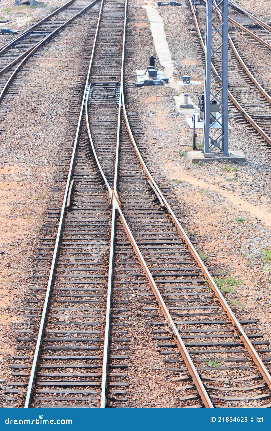 Railway crossway tracks stock image. Image of separate - 21854623