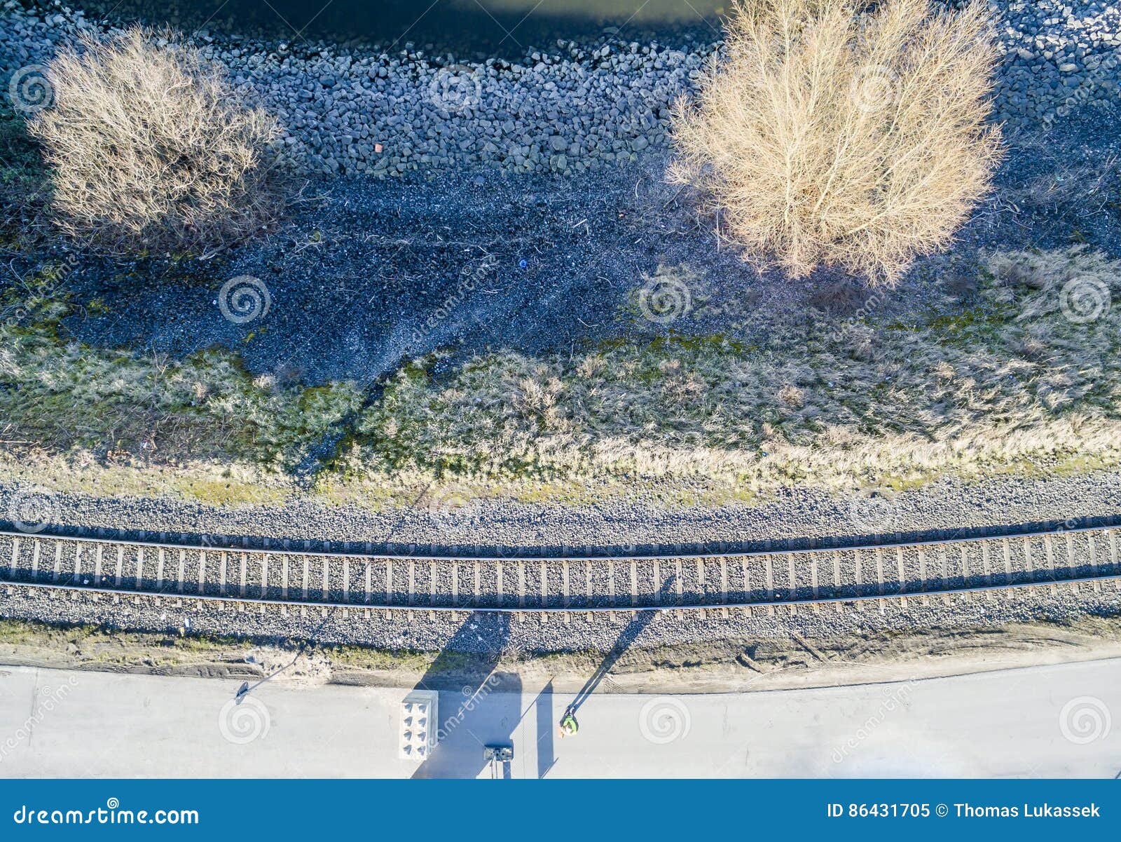 Railway Curve Track from Above Stock Image - Image of line, steel: 86431705