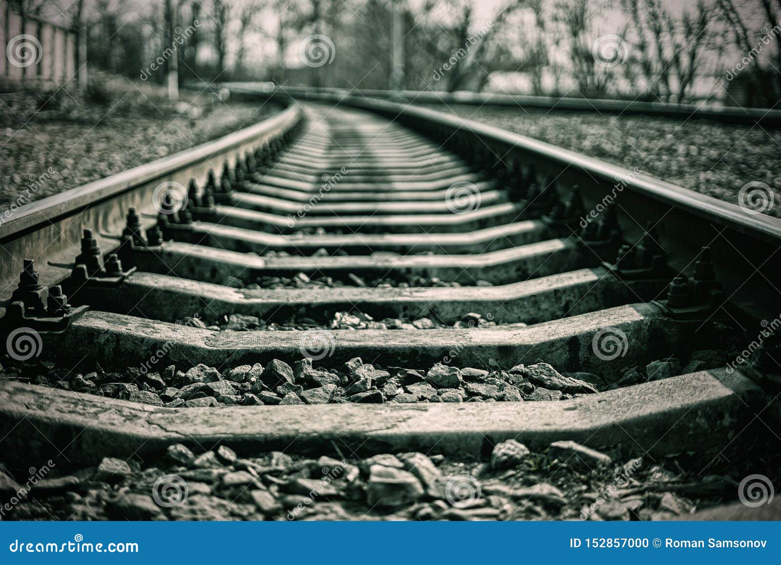 Railway a Dark and Spooky Green Tinted Stock Photo - Image of fear ...