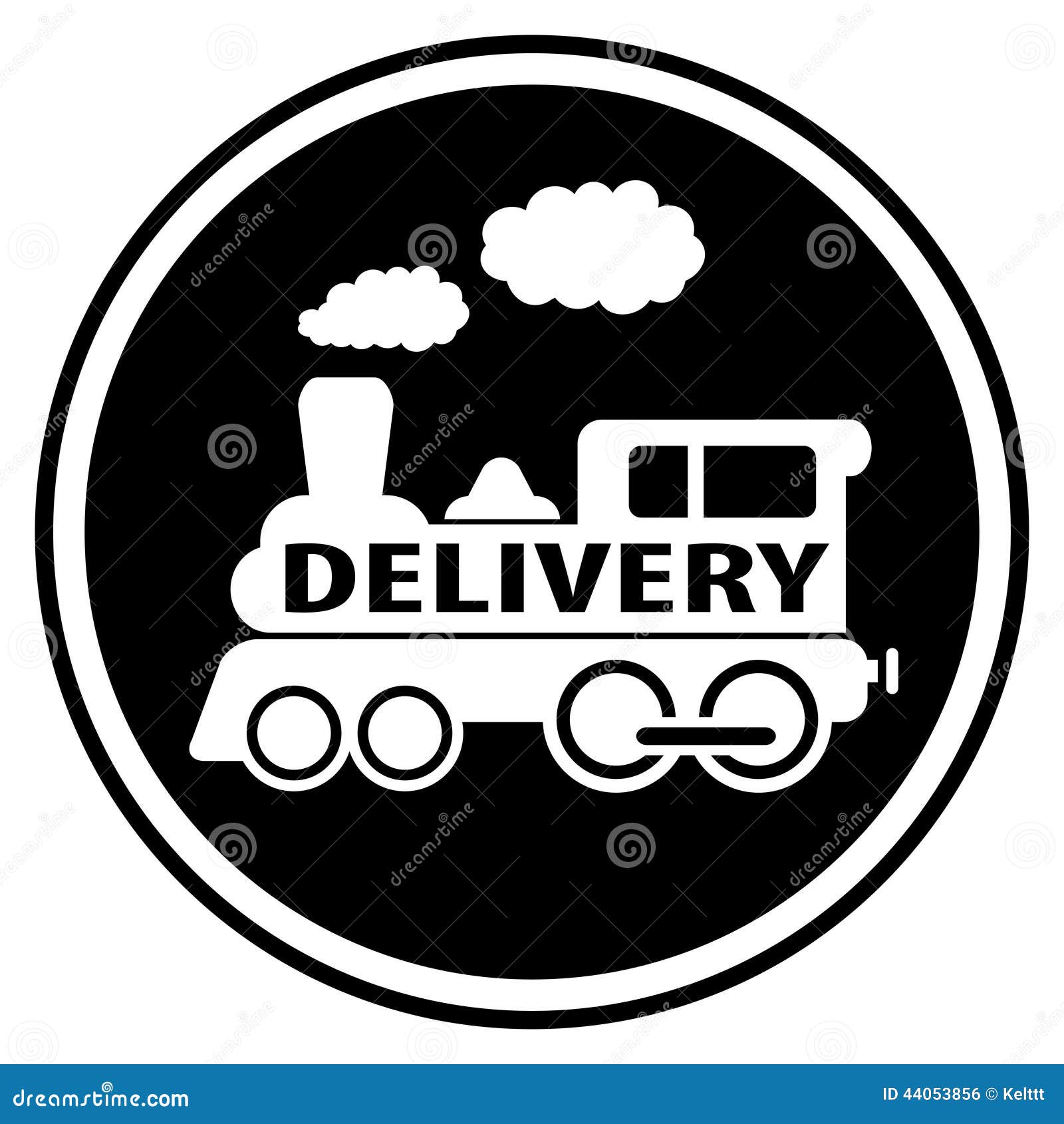 Railway Delivery Symbol with Train Stock Vector - Illustration of retro ...