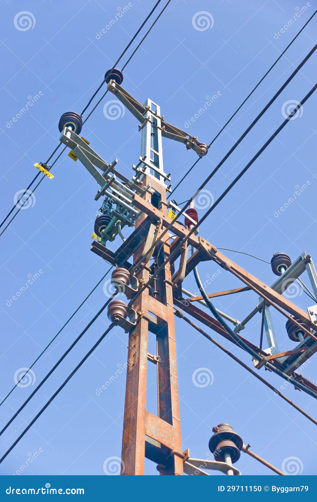Railway Electric Pylon On Slovak Station Royalty-Free Stock Photography ...