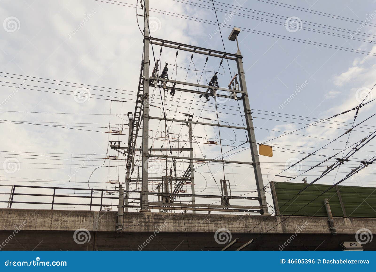 Railway Electrical Wiring in the Street Stock Photo - Image of ...