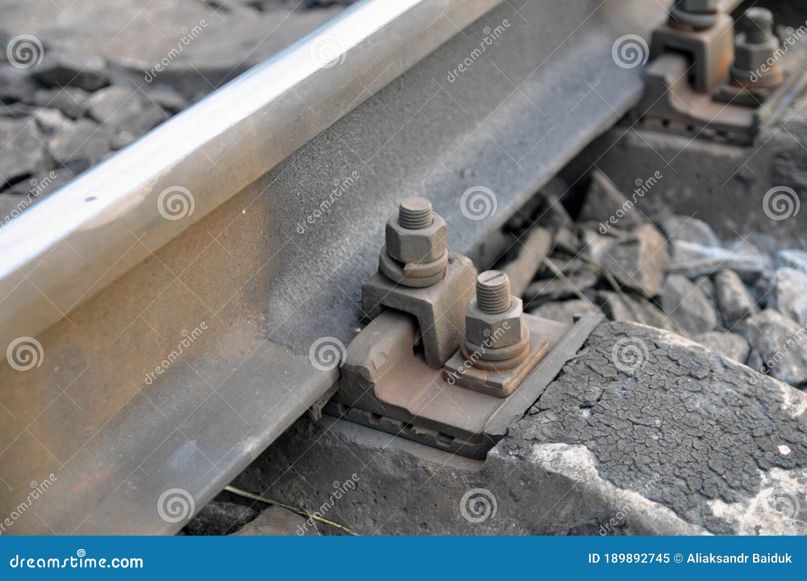Elements of the Device of the Railway Track. Stock Image - Image of ...