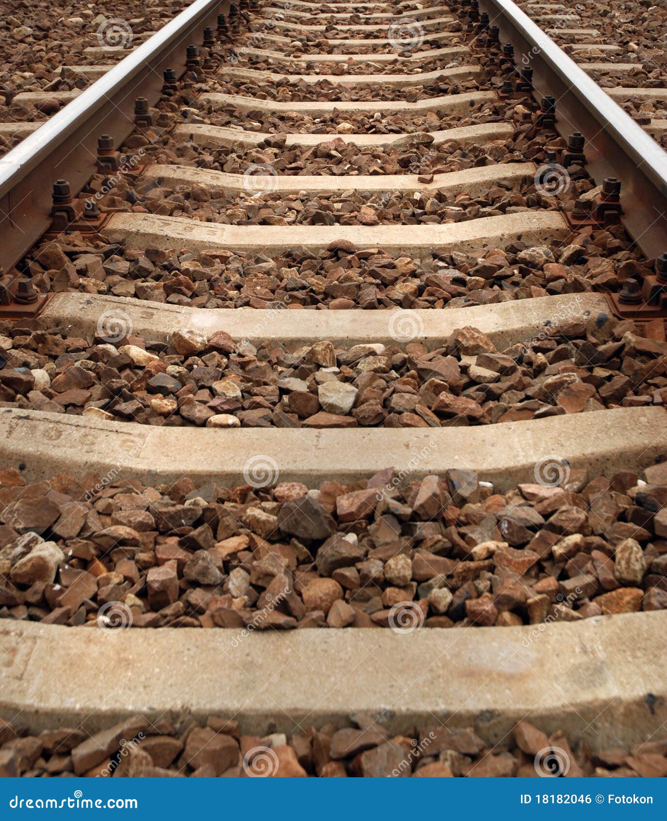 Railway Embankment With Railroad Tracks Stretching Into Distance And ...