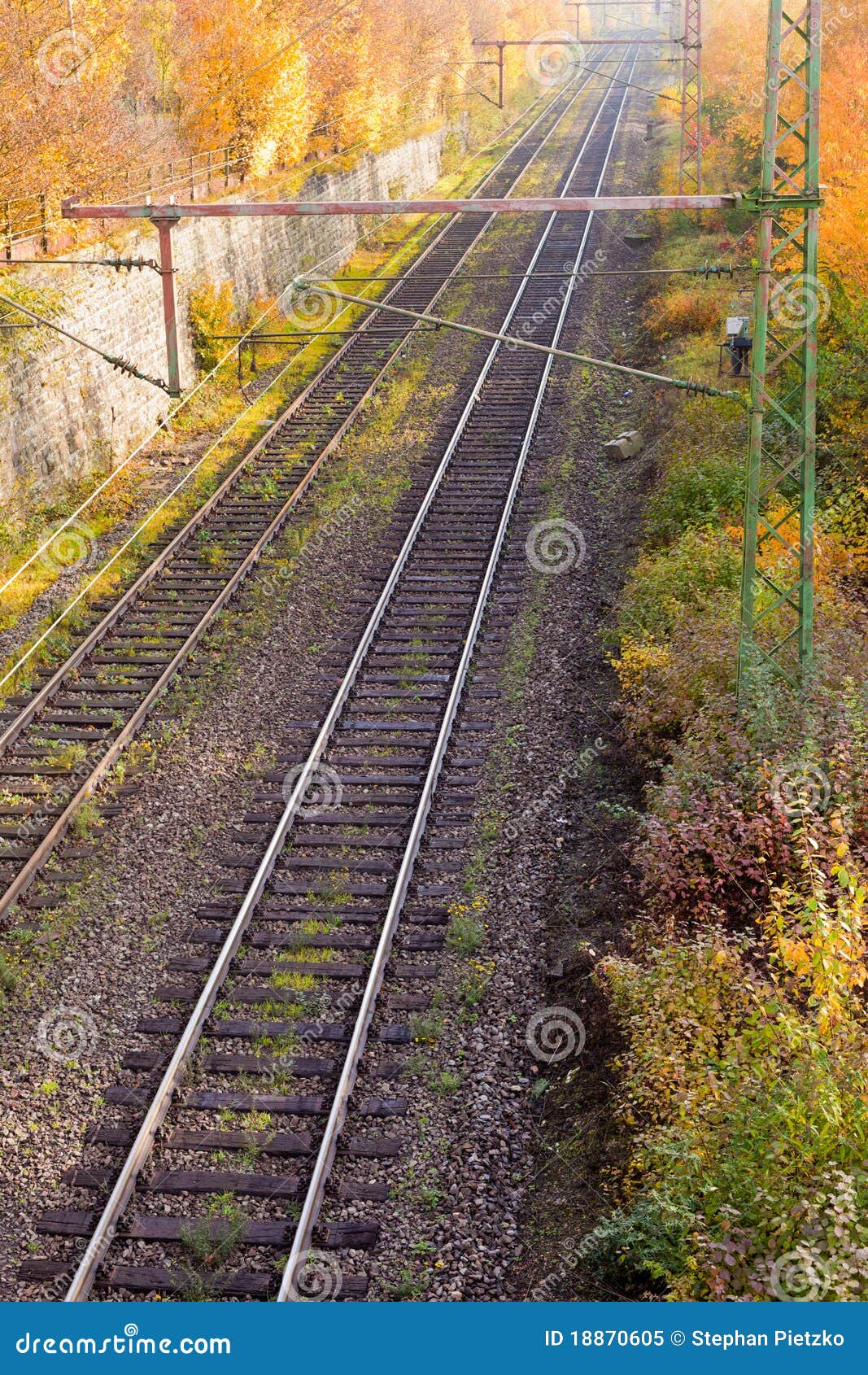 Railway Embankment in Fall stock image. Image of fall - 18870605