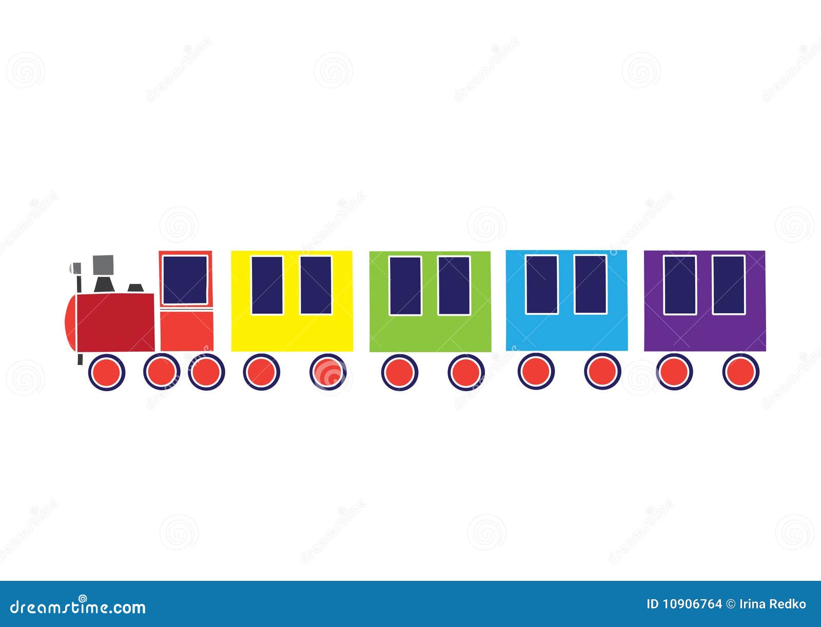 Cartoon Railway And Train. Set Of Cartoon Trains. Vector Illustration ...