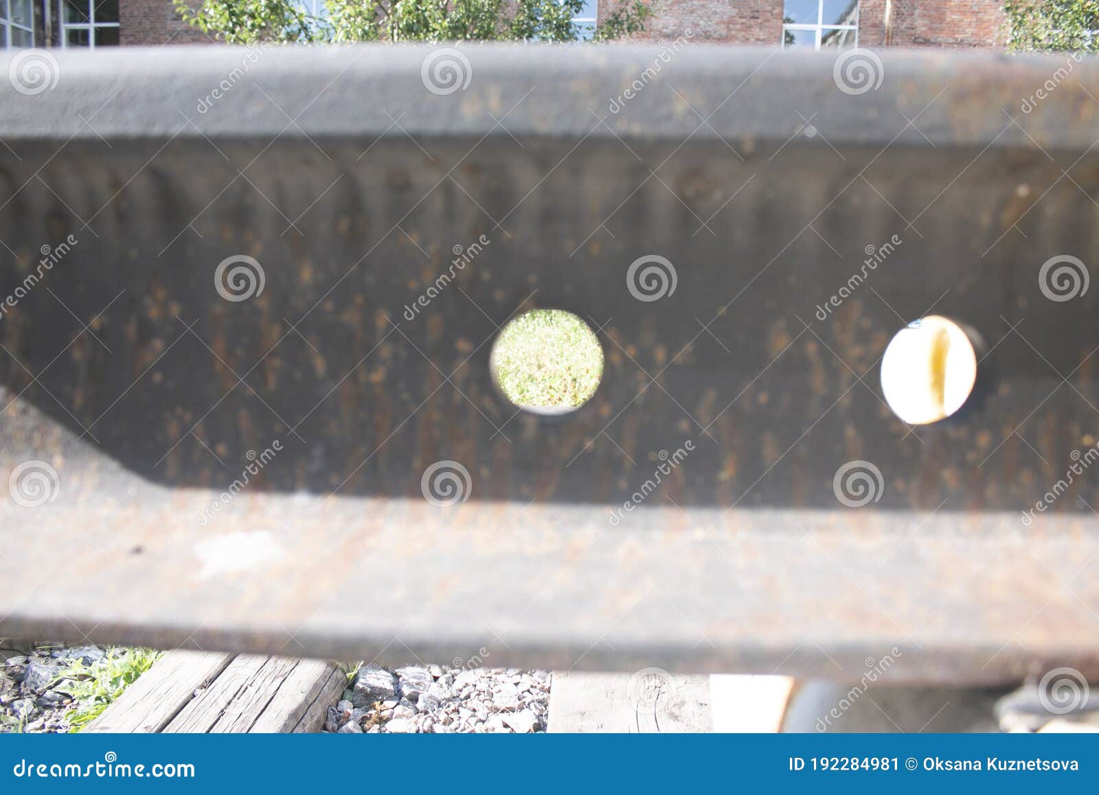 Railway Equipment. a Hole in a Railroad Rail Stock Image - Image of ...