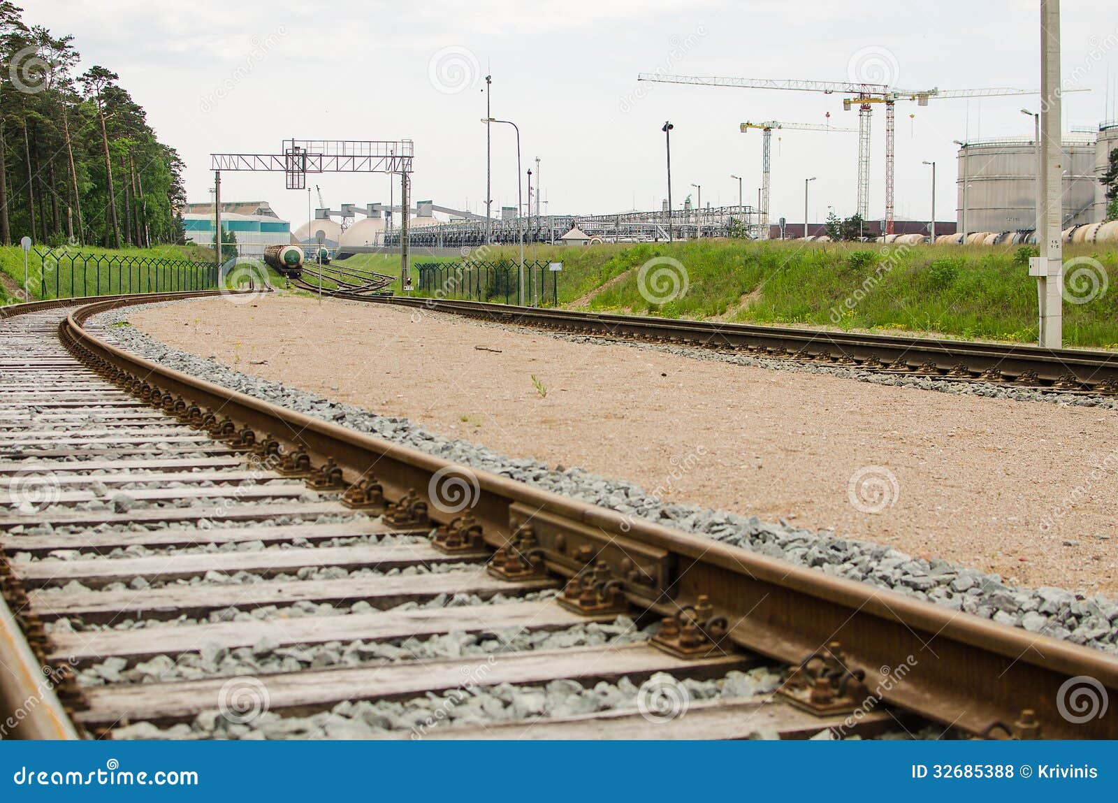 Railway and factory stock photo. Image of manufacture - 32685388