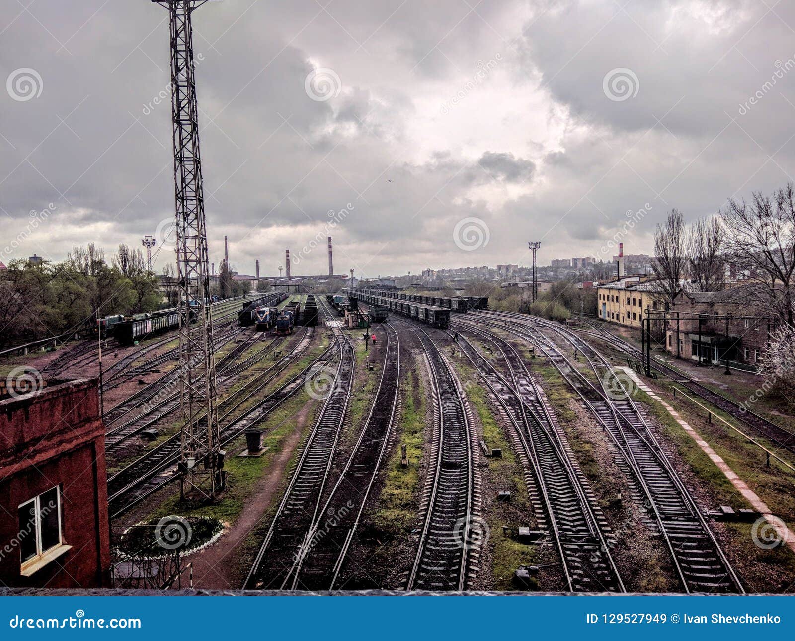 Railway on factory stock image. Image of factory, coal - 129527949