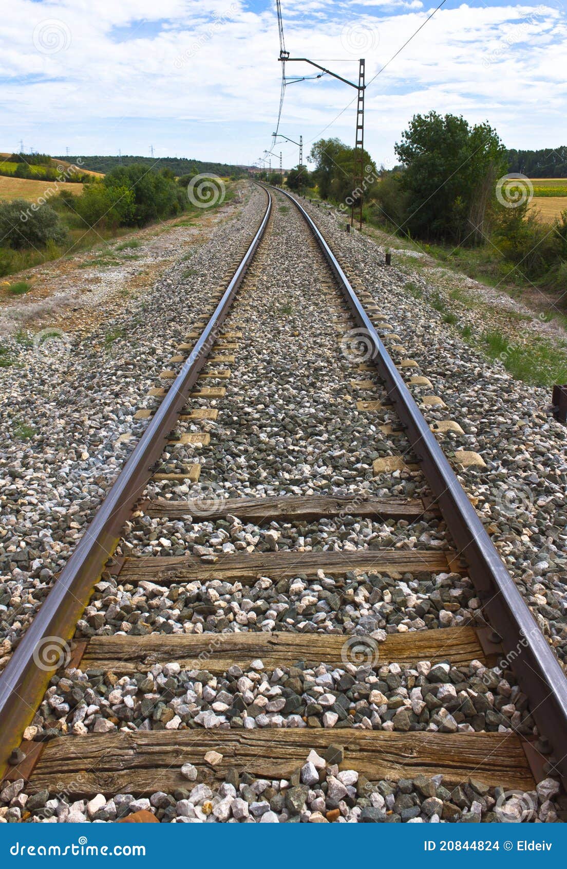 Railway in the Field stock photo. Image of landscape - 20844824