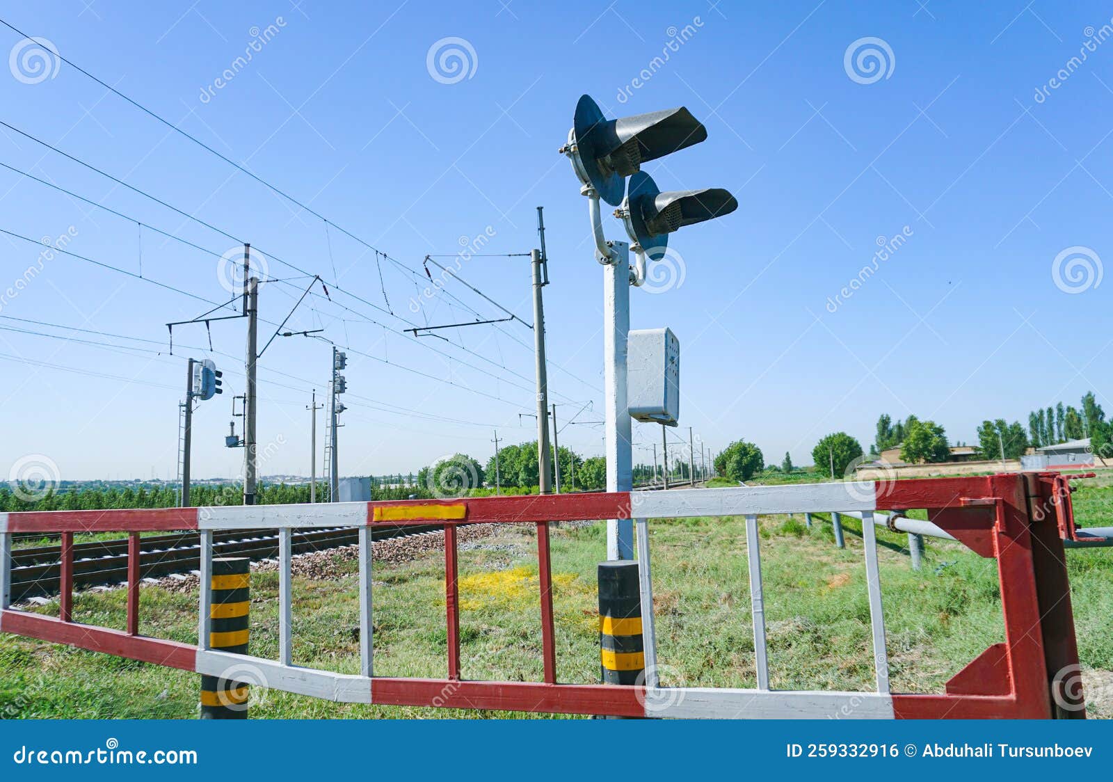 Railway in the field stock photo. Image of railroad - 259332916