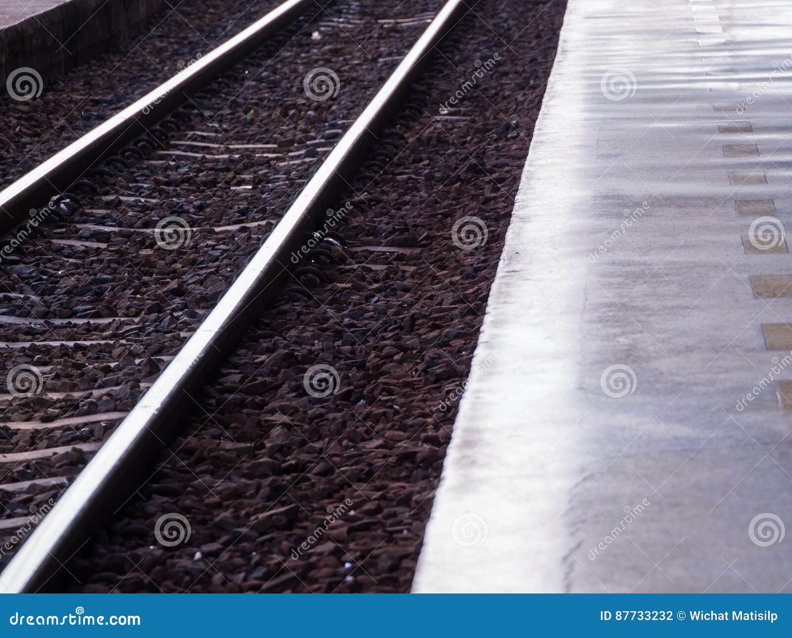 Railway and Floor in the Train Station Stock Photo - Image of landscape ...