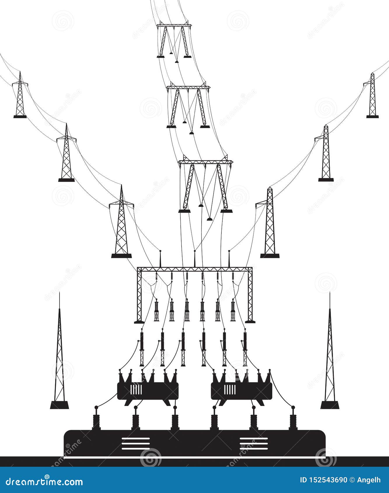 Railway Flyover Above the Highway Stock Vector - Illustration of system ...