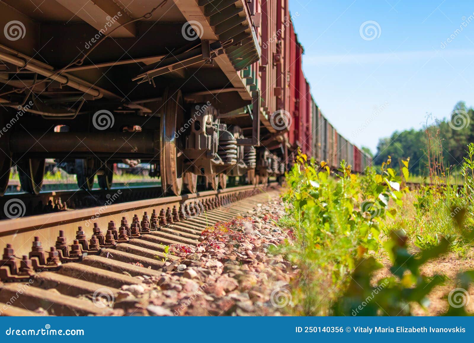 Railway Fork, a Locomotive with a Wagon and a Red Semaphore Stock Photo ...