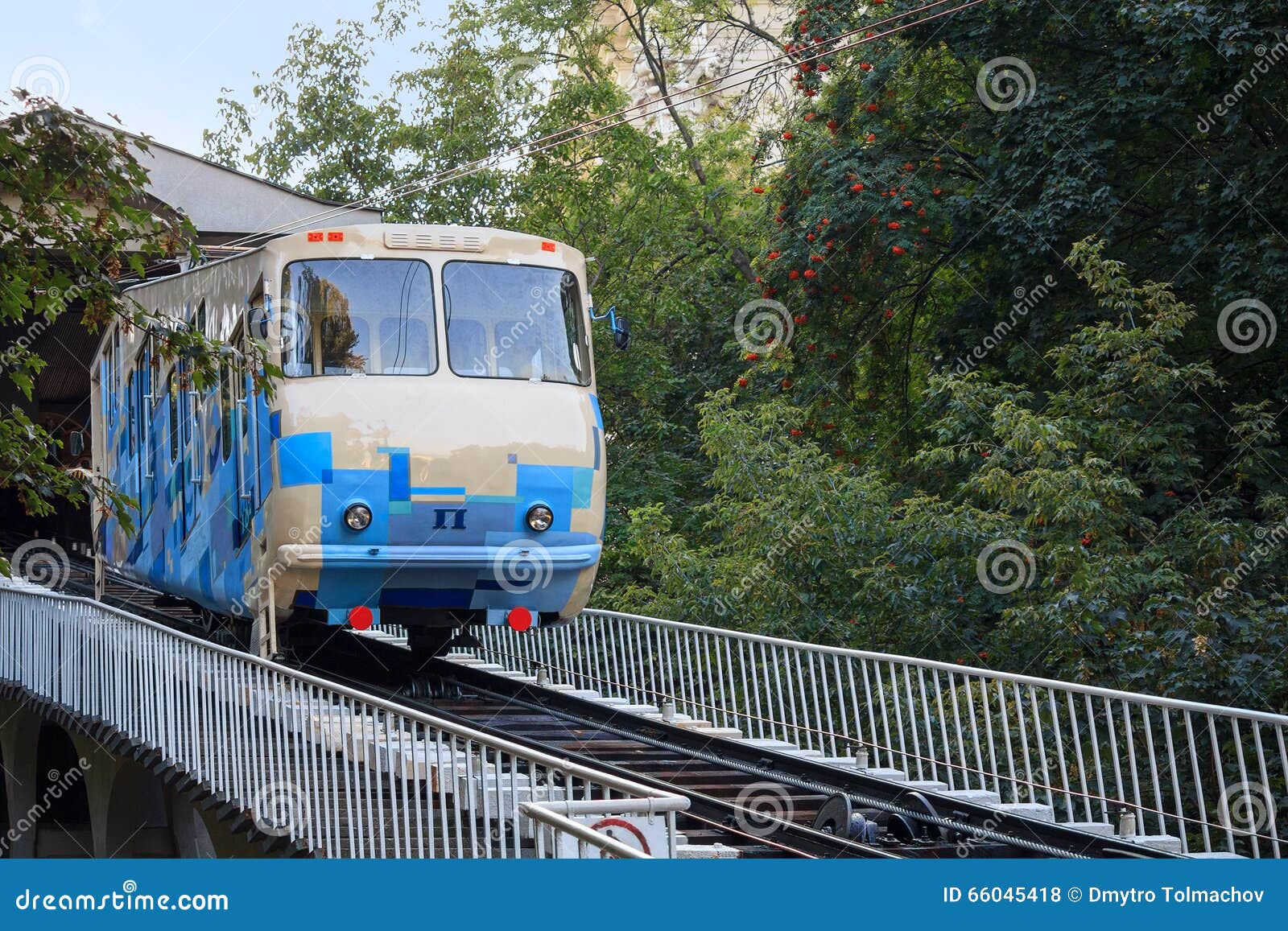 Railway funicular in Kiev stock photo. Image of landmark - 66045418