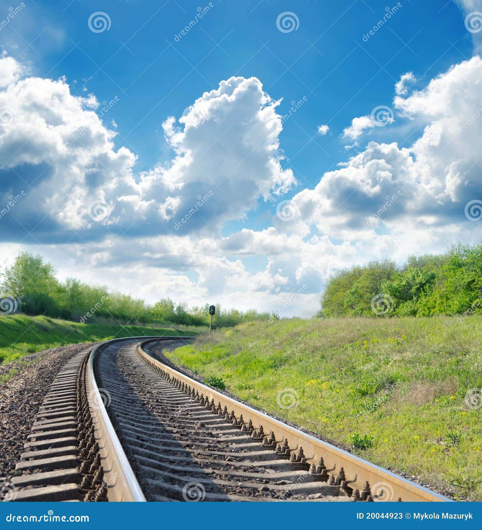 Railway in green landscape stock image. Image of fantastic - 20044923