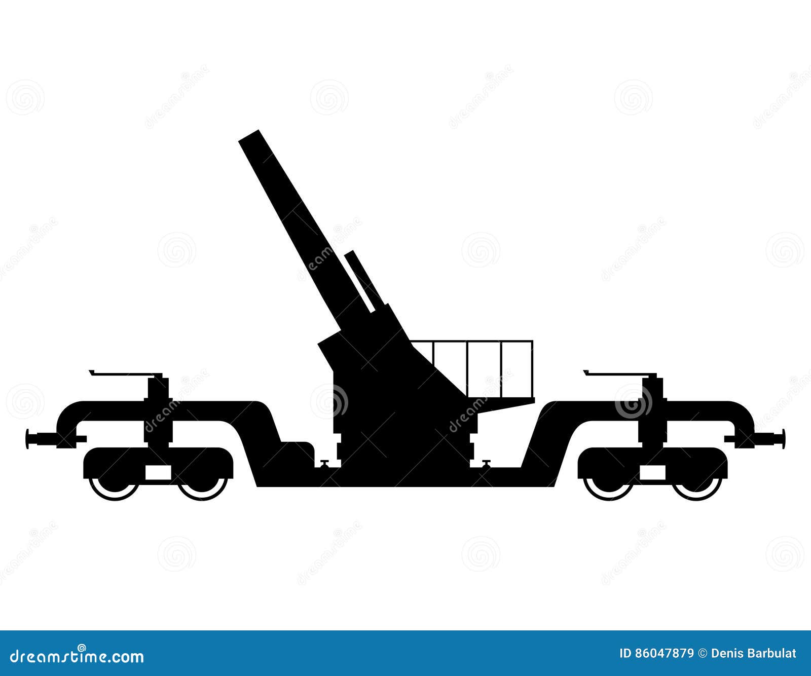 Railway gun stock vector. Illustration of isolated, icon - 86047879