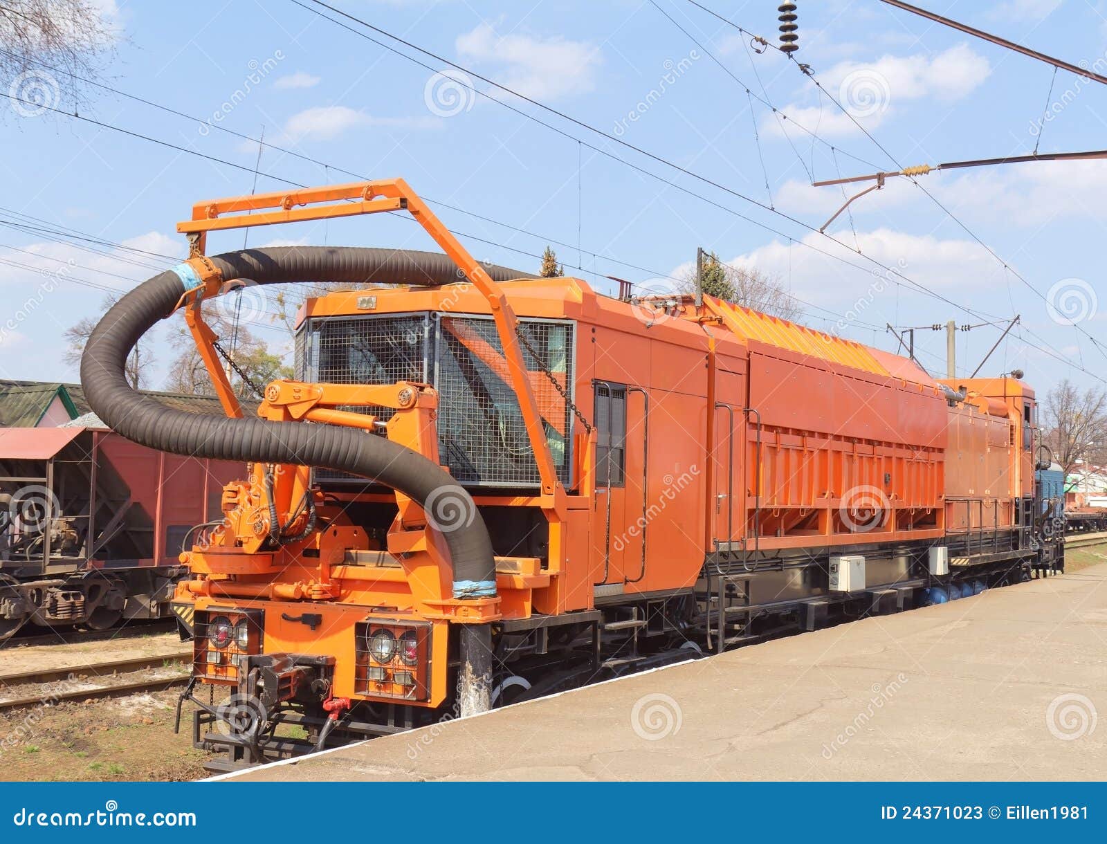 Railway Heavy Duty Machines Train on the Station Stock Image - Image of ...