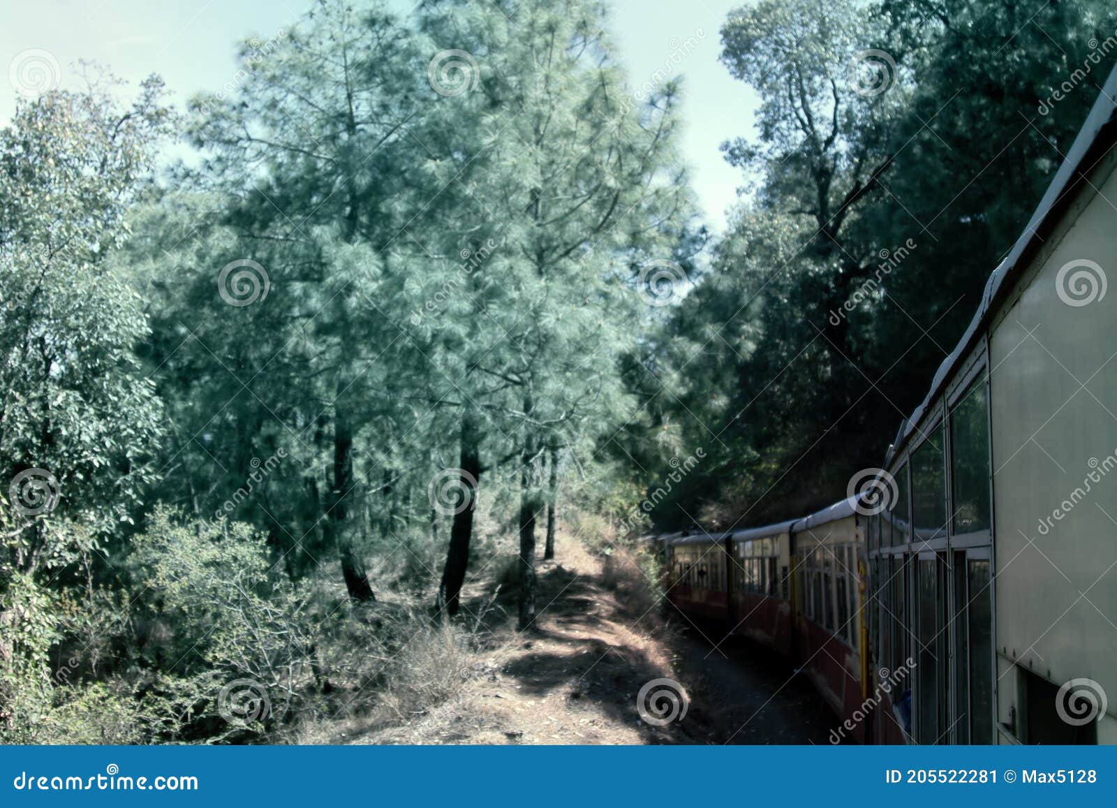 Railway in the Himalayas stock image. Image of wooden - 205522281