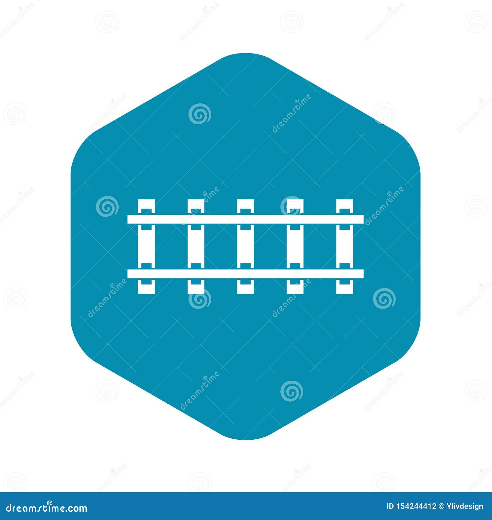 Railway icon, simple style stock vector. Illustration of railroad ...