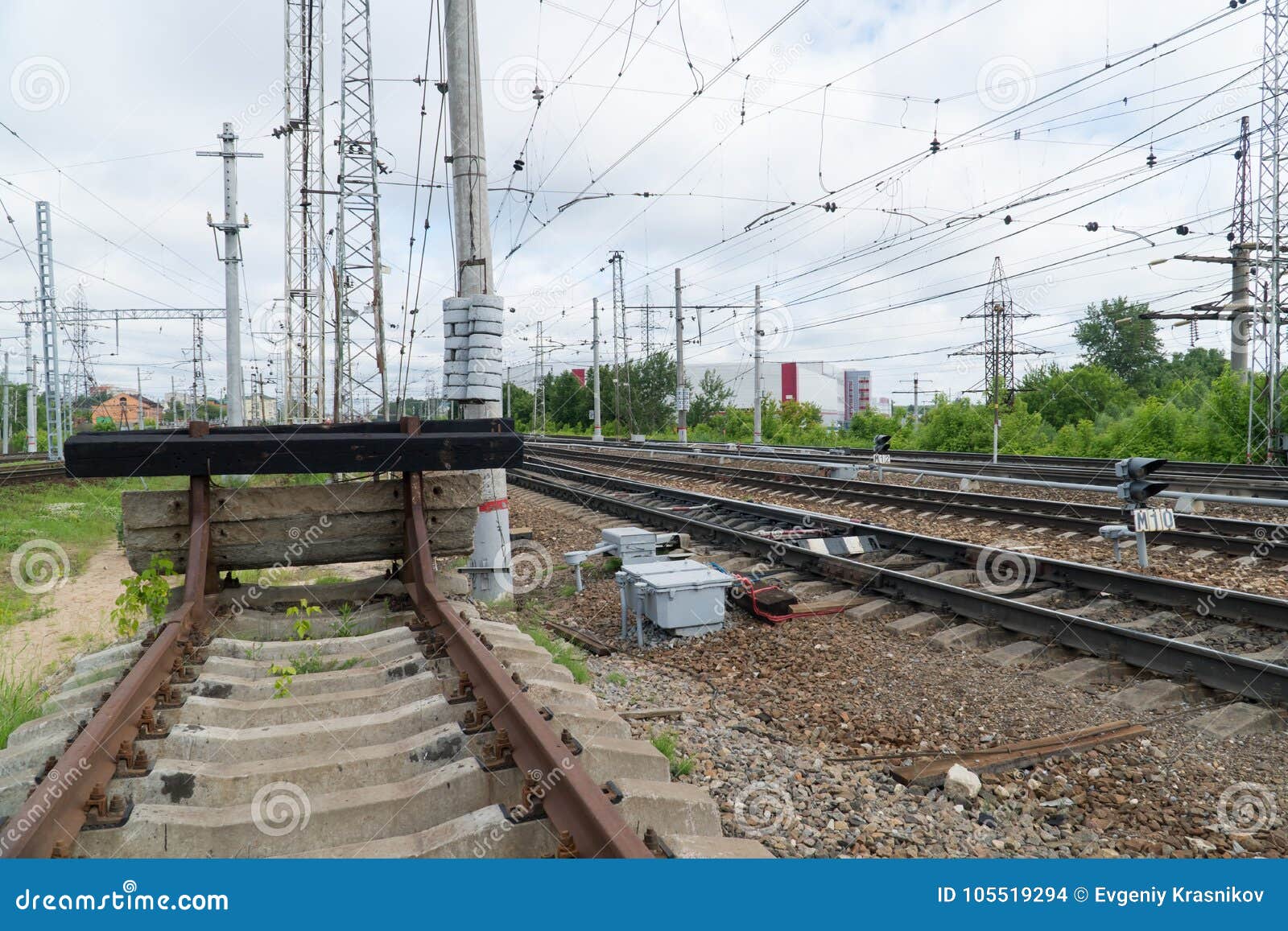 Railway Impasse. the End of the Railway Track Stock Photo - Image of ...