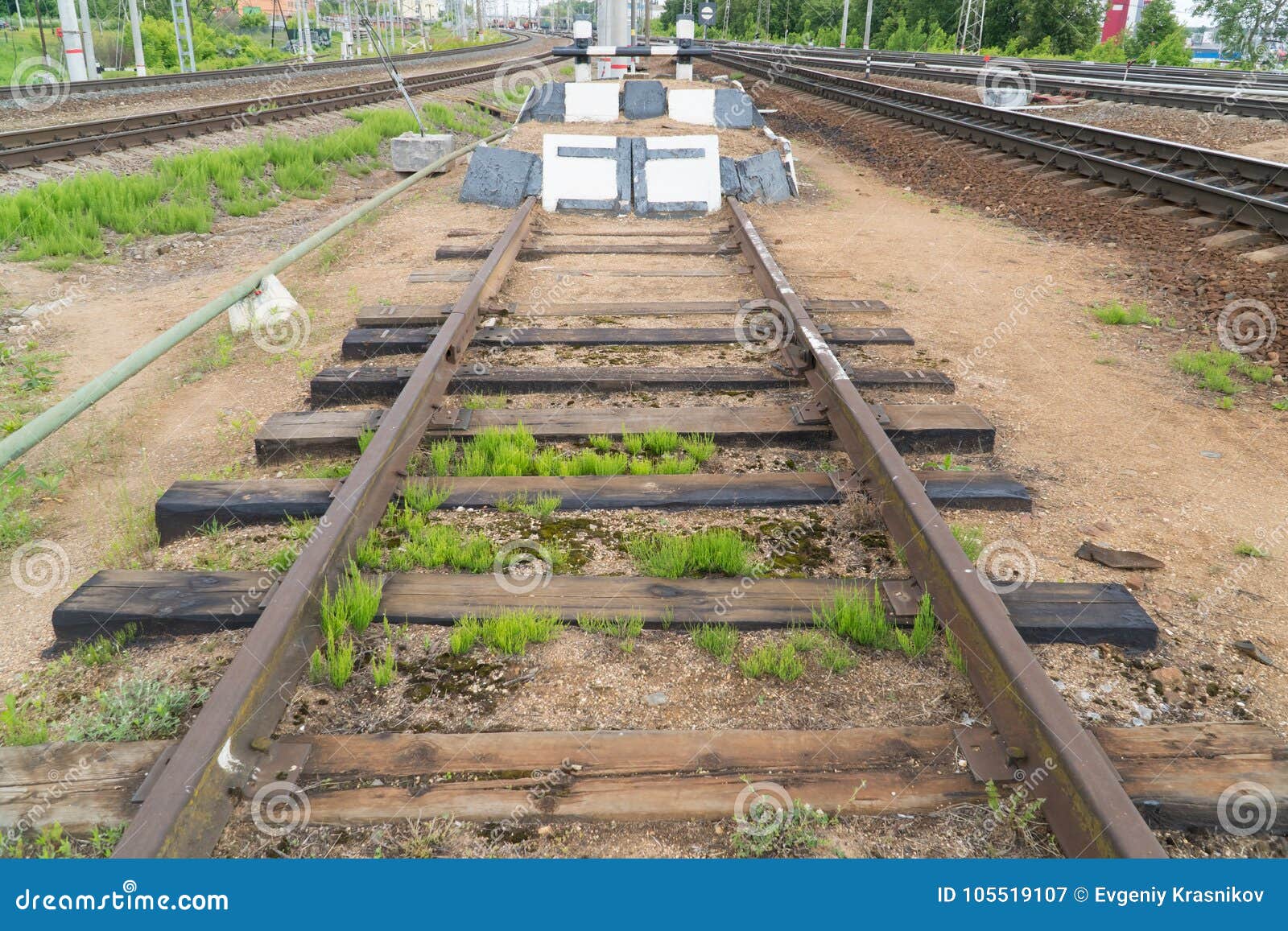 Railway Impasse. the End of the Railway Track Stock Image - Image of ...