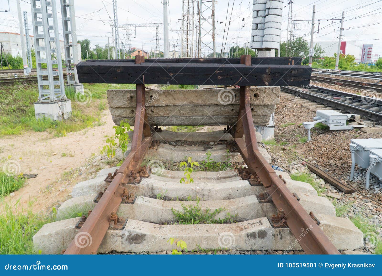 Railway Impasse. the End of the Railway Track Stock Image - Image of ...