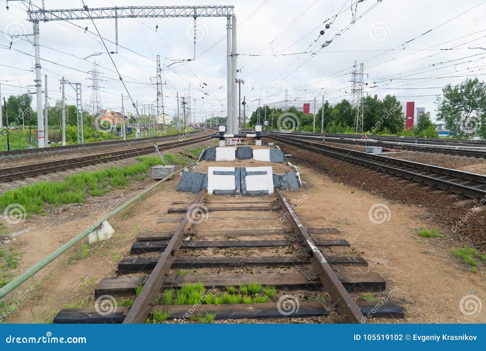 Railway Impasse. the End of the Railway Track Stock Photo - Image of ...