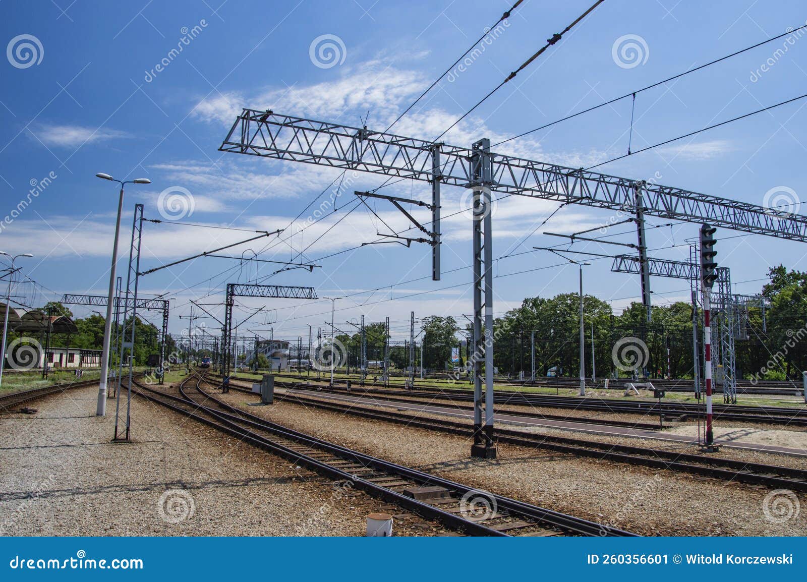 Railway Infrastructure on a Siding on a Sunny Summer Day. Rail Stock ...