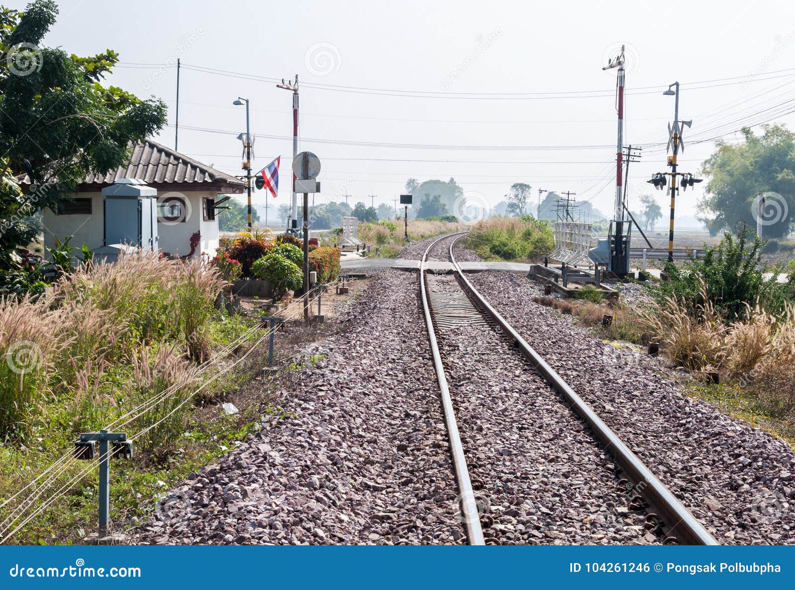 Intersection Of Old Local Railroad Tracks. Royalty-Free Stock Photo ...