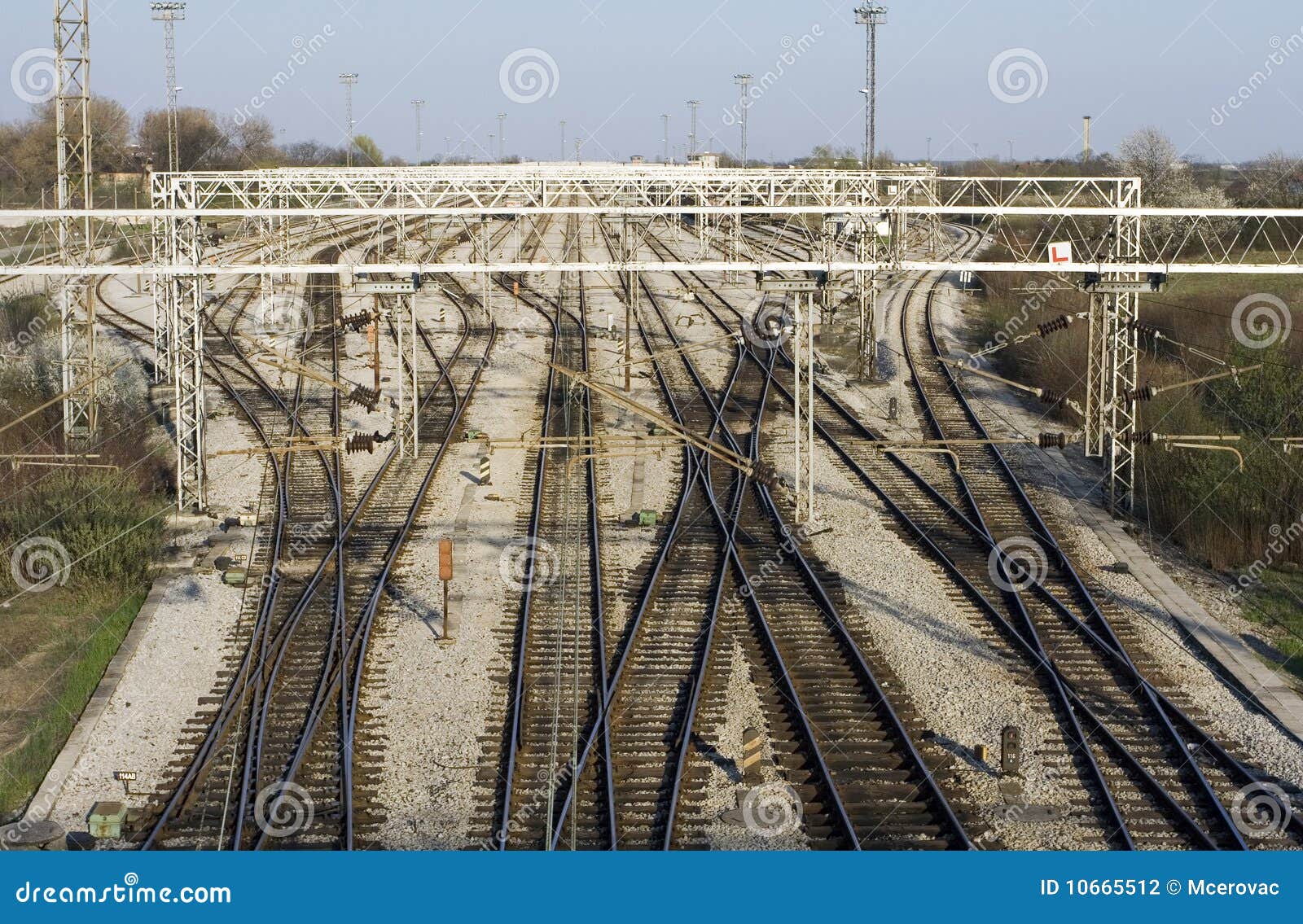 Railway junction stock photo. Image of diverge, switches - 10665512