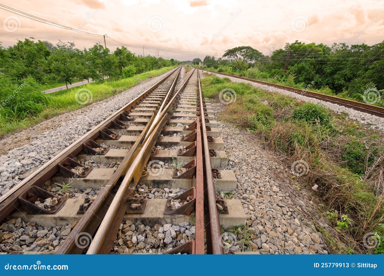 Railway junction stock image. Image of sleeper, crossing - 25779913