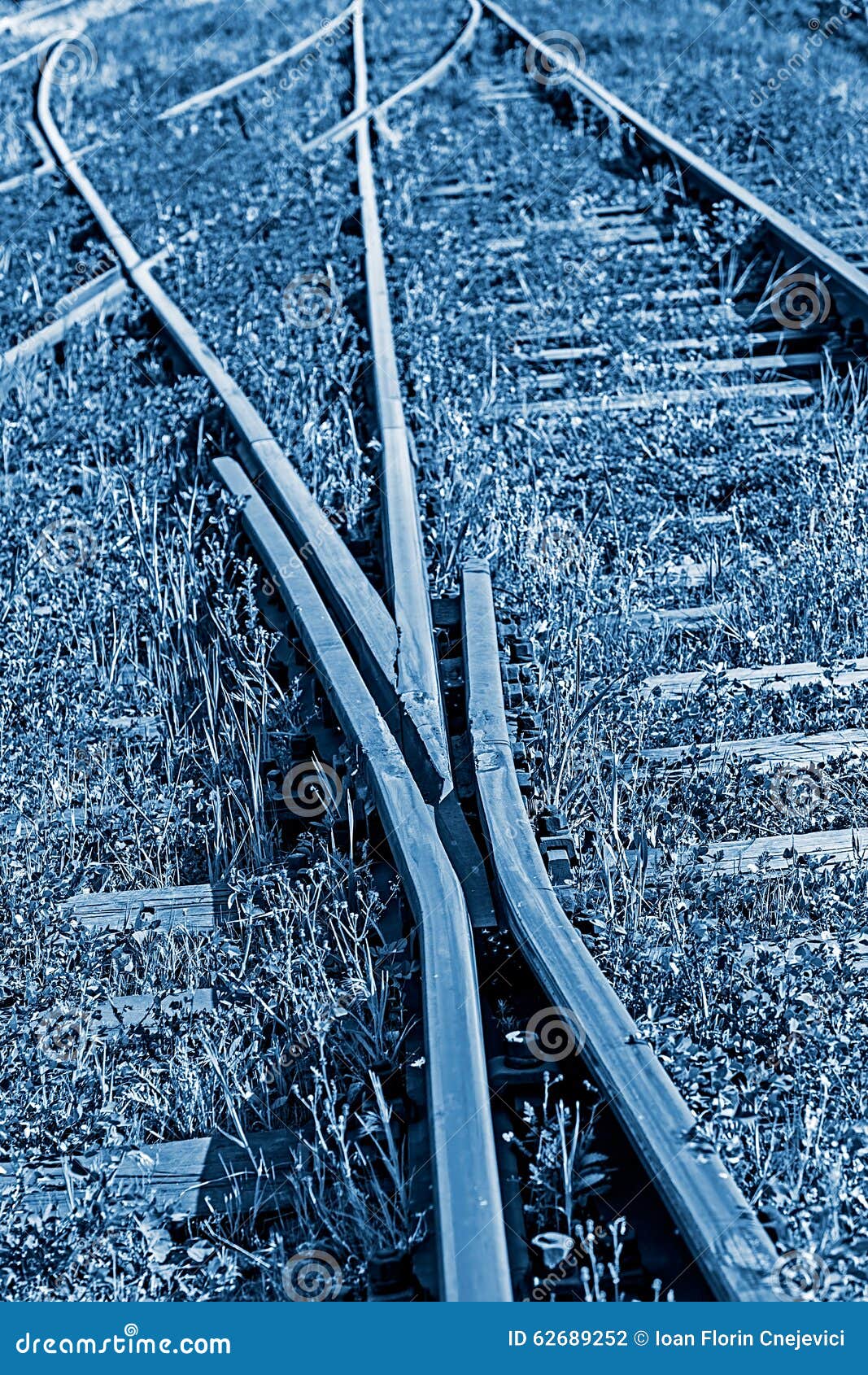 Railway Junction in Blue Background 7 Stock Photo - Image of junction ...