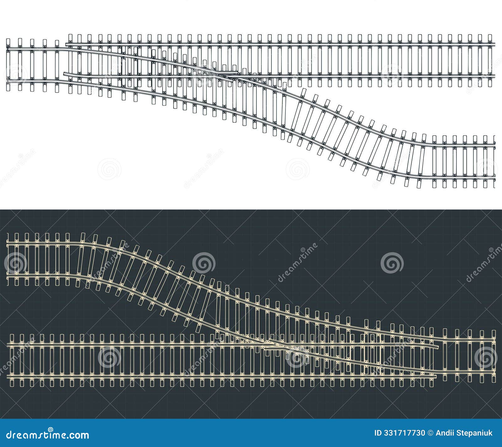 Railway Junction Blueprints Stock Illustration - Illustration of ...