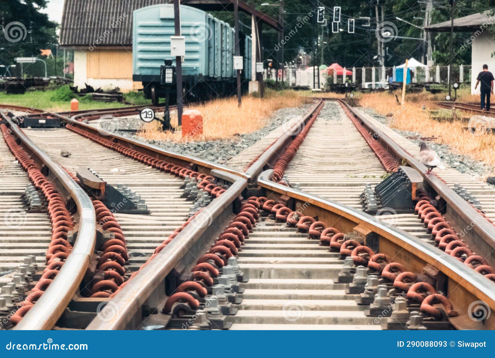 Railway Junction Interchange Point for Train Routes Stock Image - Image ...