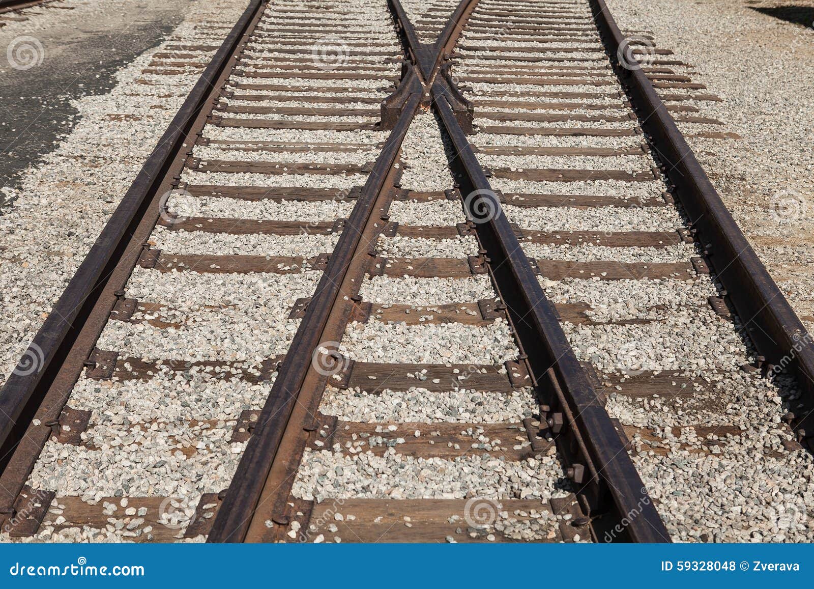 The Railway Junction. Railroad Rails Stock Photo - Image of landscape ...