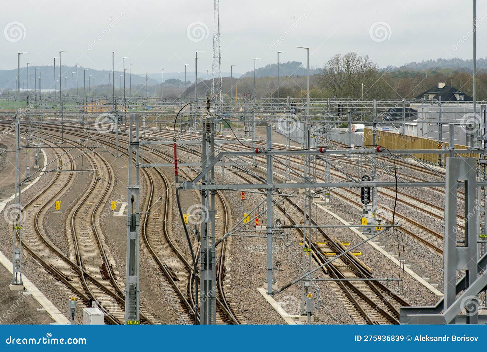 Railway junction stock image. Image of vehicle, line - 275936839