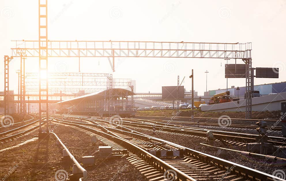 Railway Junctions with Switch Stock Image - Image of station ...