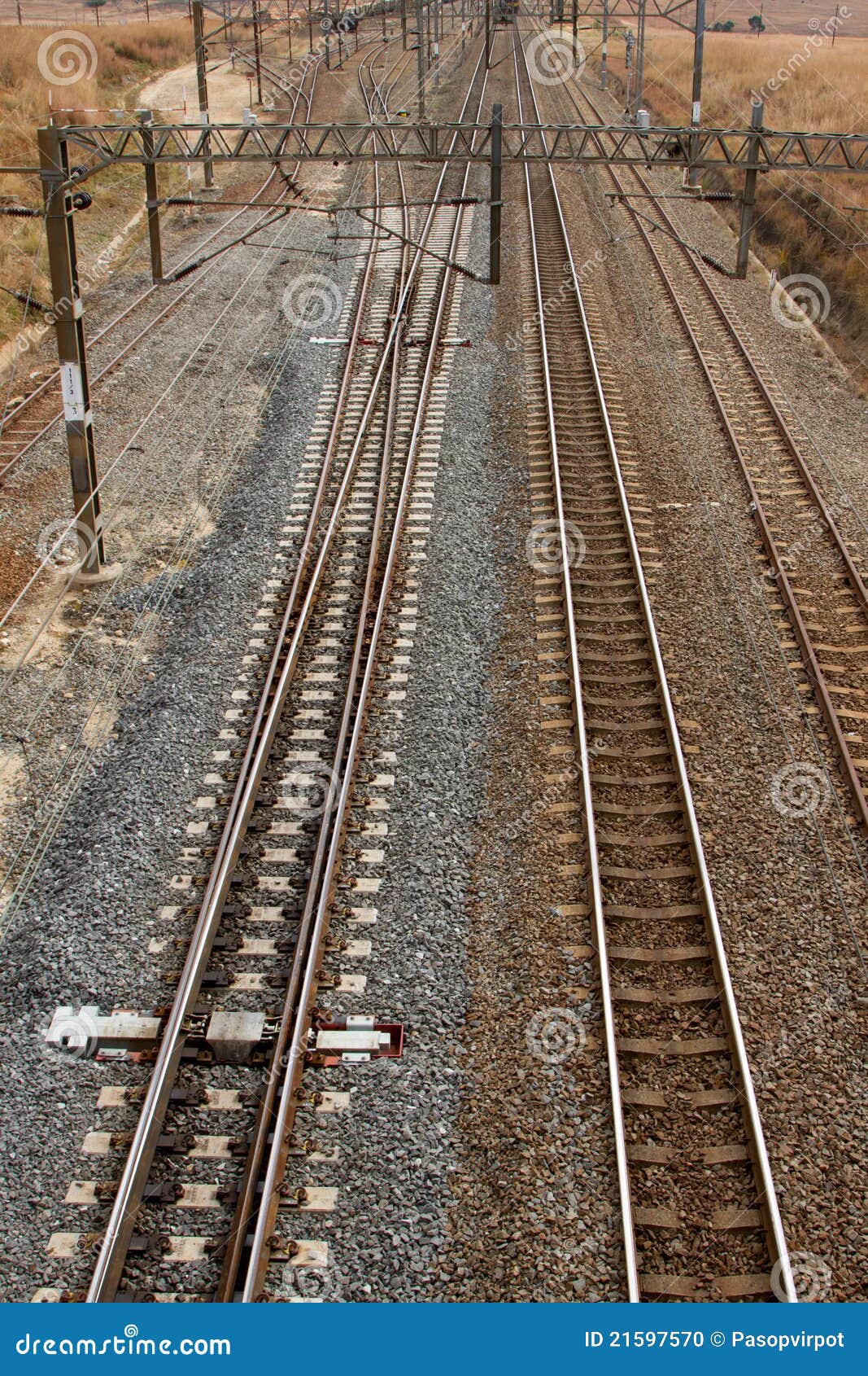 Railway Line from Above in South Africa Stock Photo - Image of stone ...