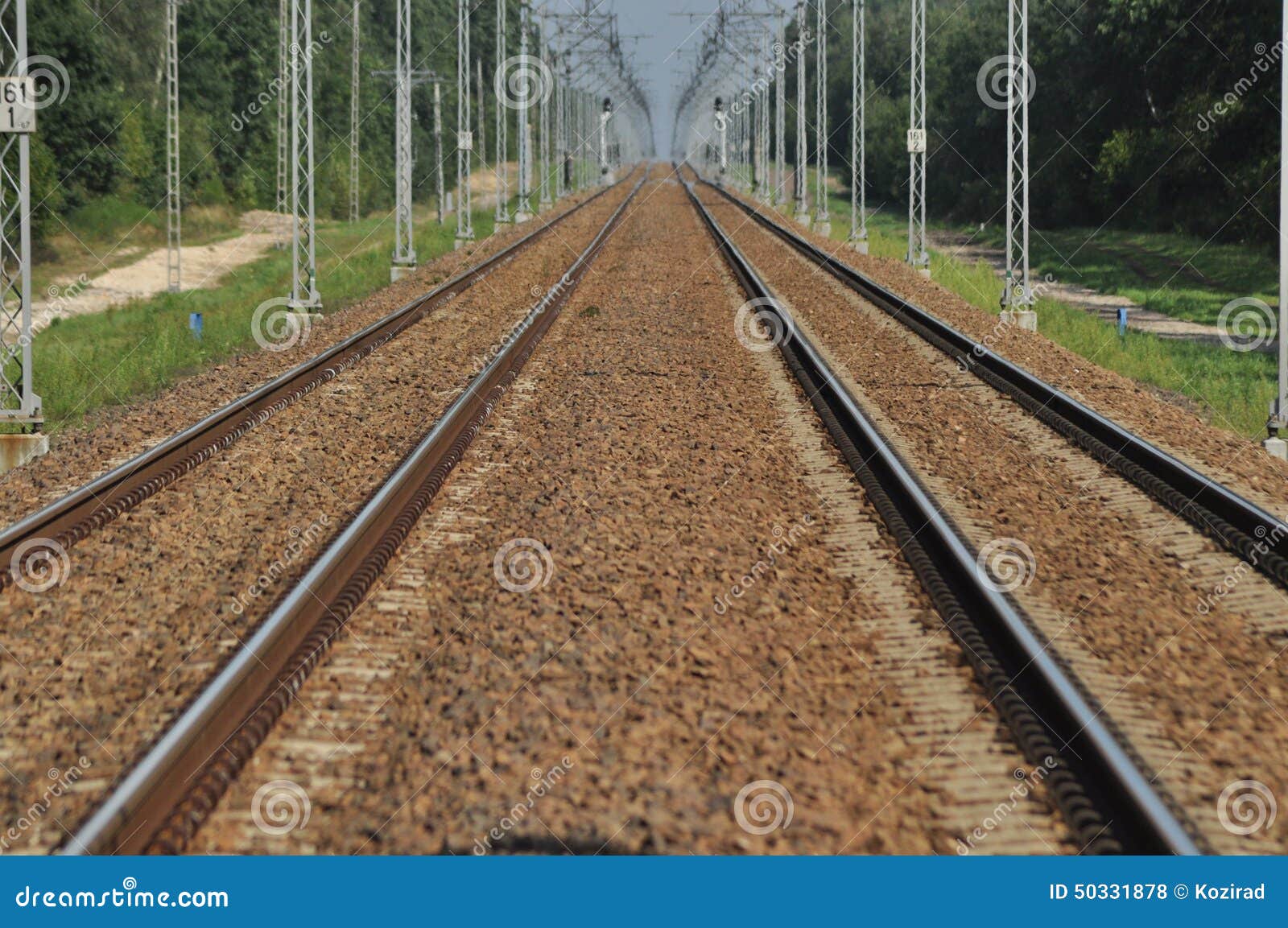 The Railway Line. Electric Traction. Tracks for Trains. Stock Photo ...