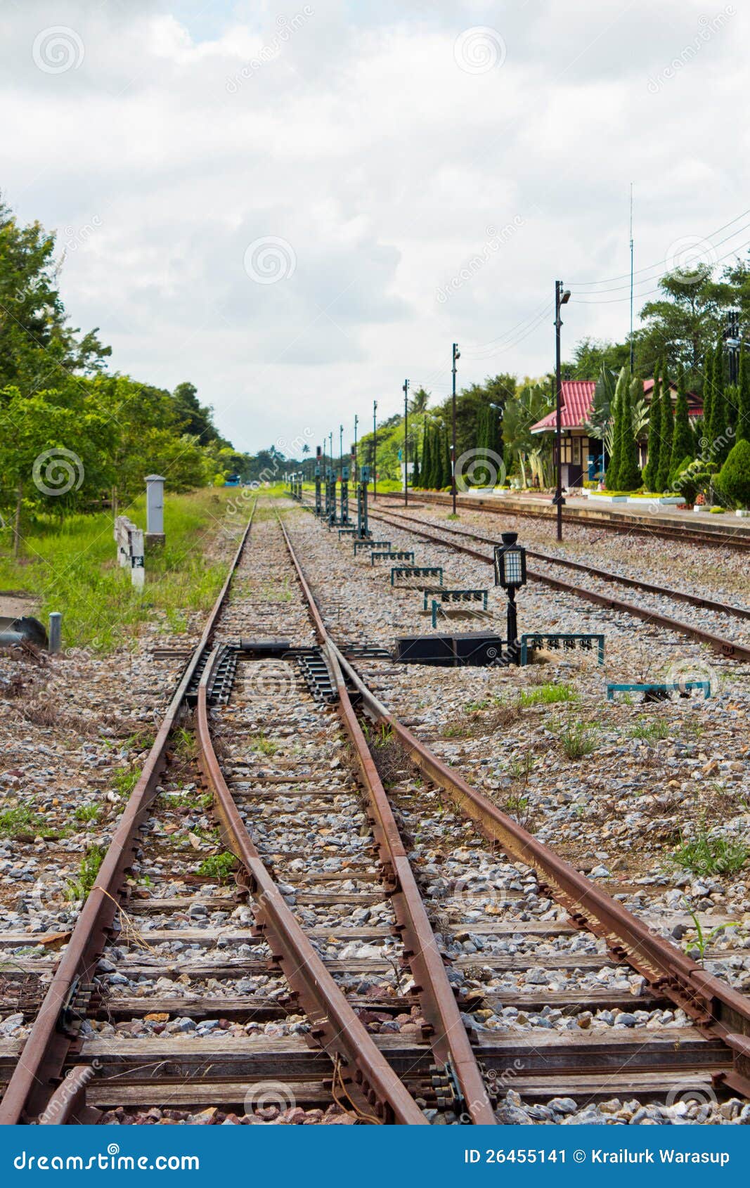 Railway Lines stock image. Image of route, tree, rocks - 26455141