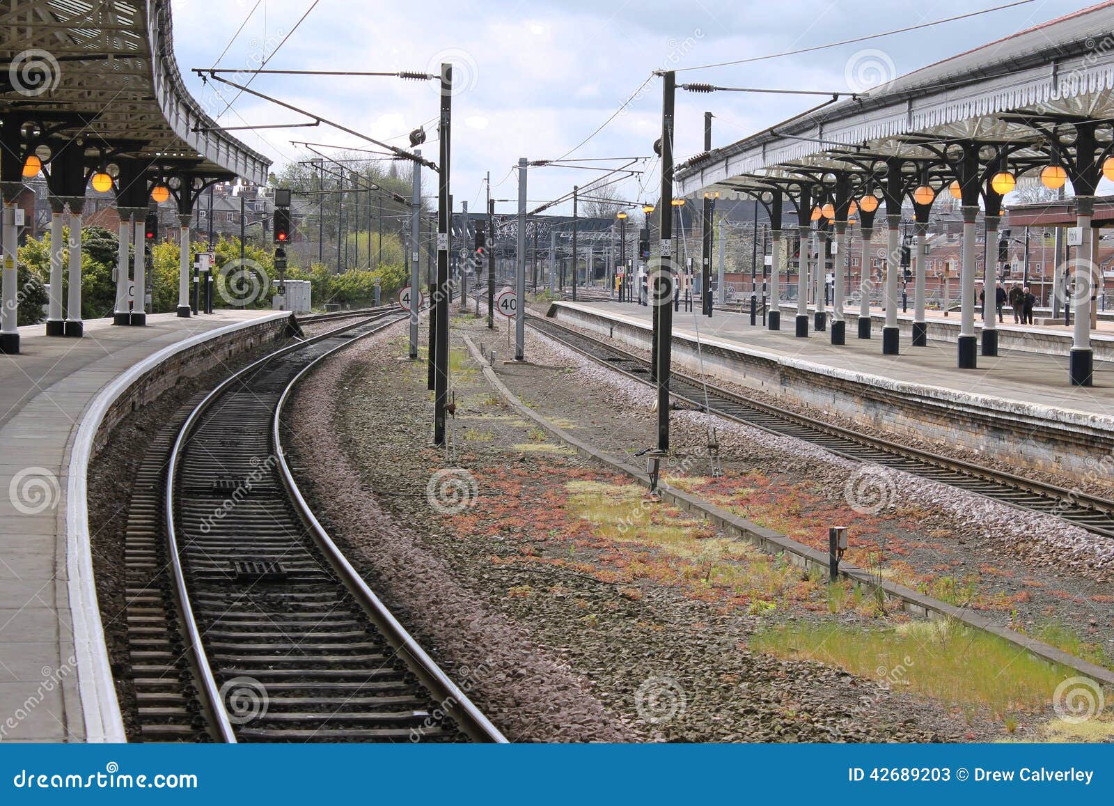 Railway Lines Leading Out of a Station Stock Image - Image of journey ...