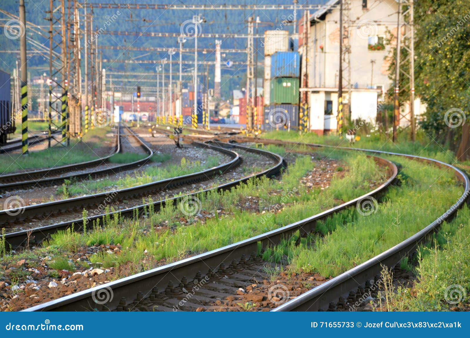 Railway Lines Leading To Container Transhipment Station Stock Image ...