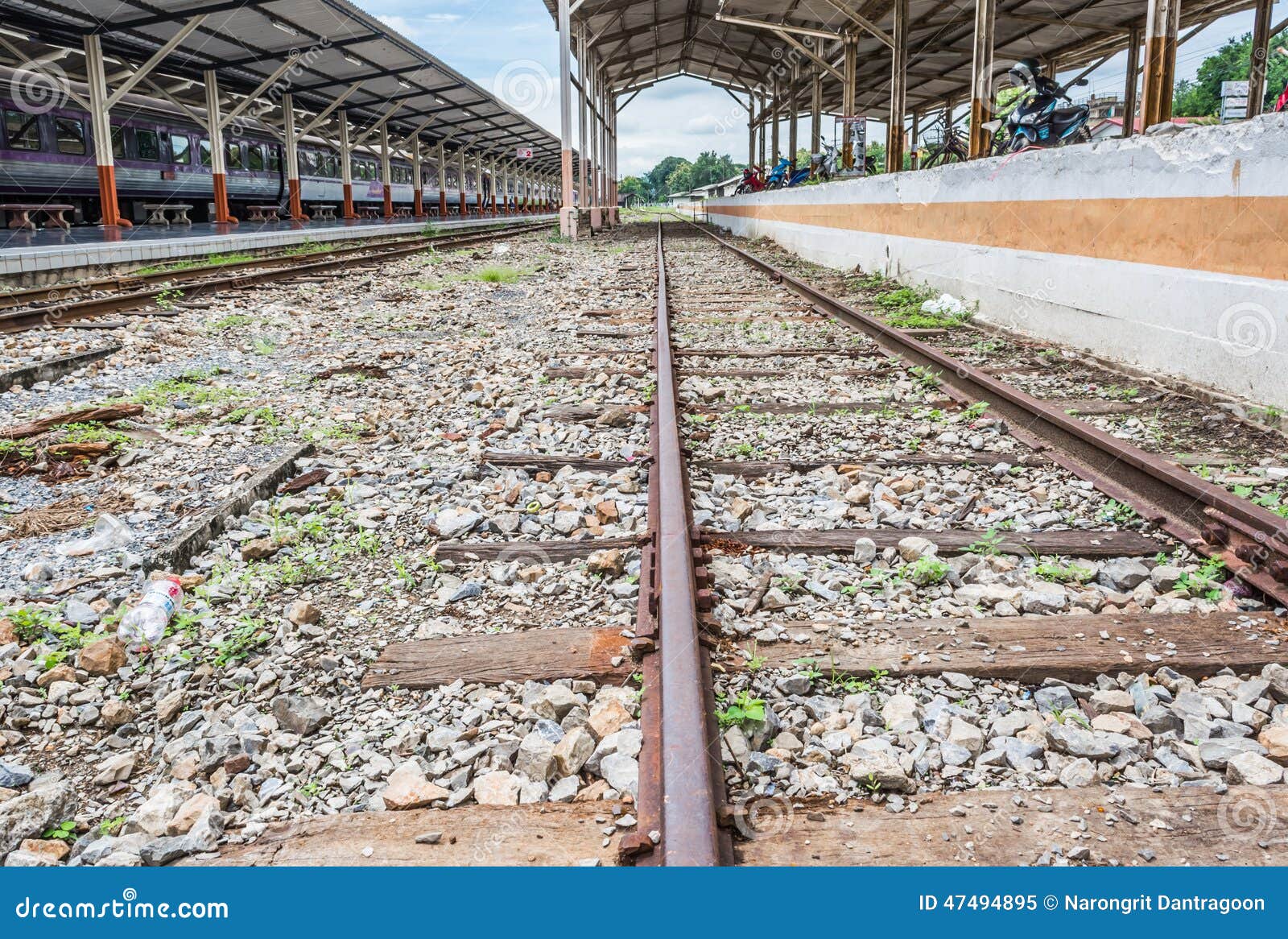 Railway Lines Travel through a Railway Station Stock Image - Image of ...