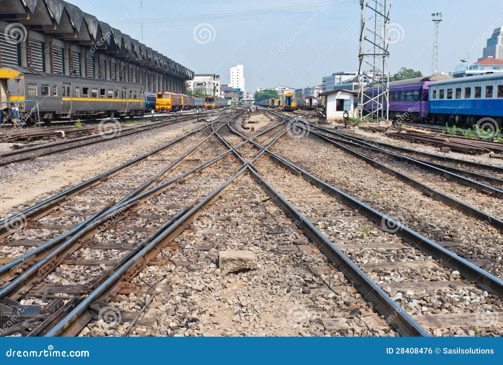 Railway for Local Trains Taken from Front View Stock Photo - Image of ...