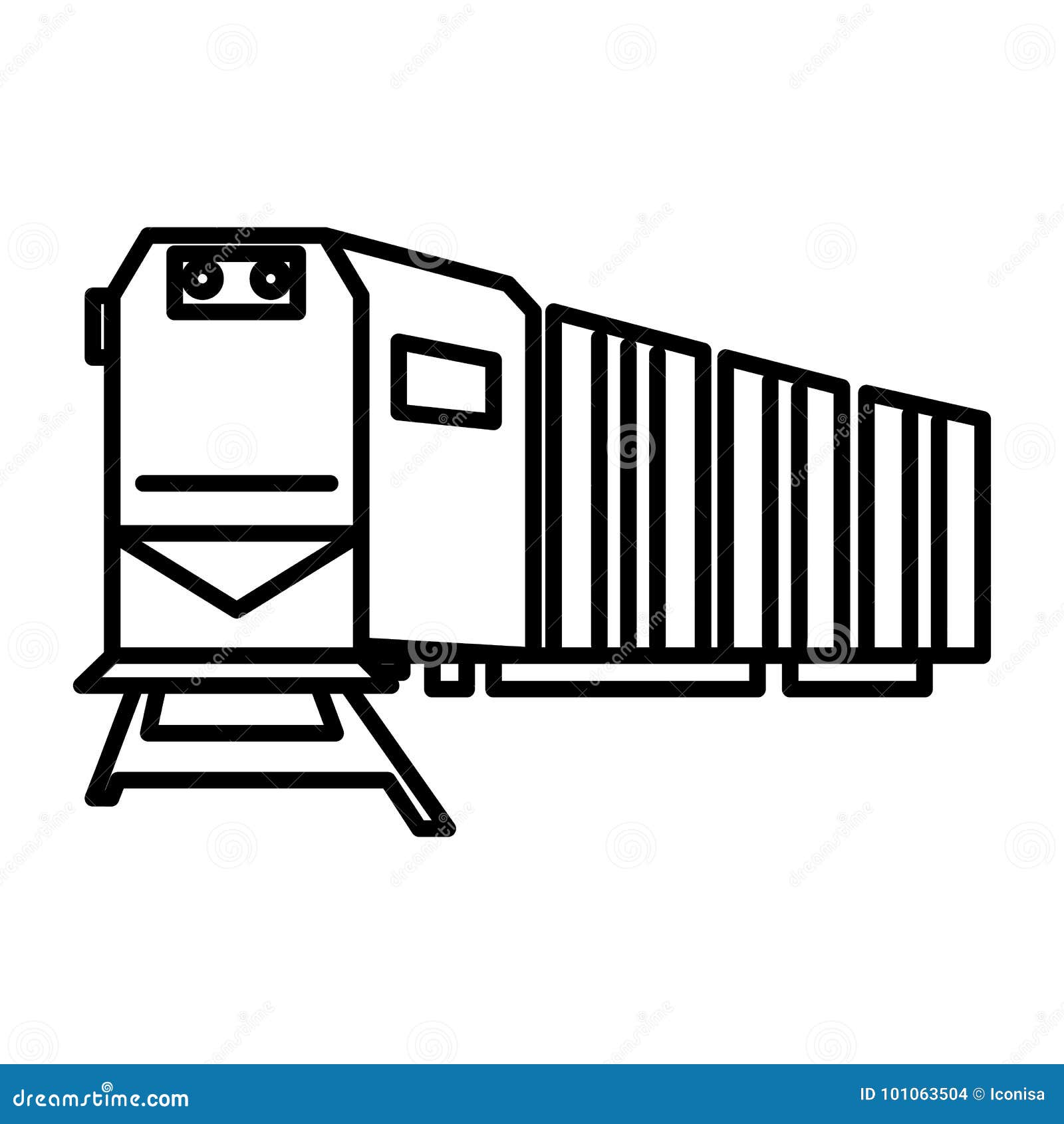 Railway Logistics,train,cargo Vector Line Icon, Sign, Illustration on ...