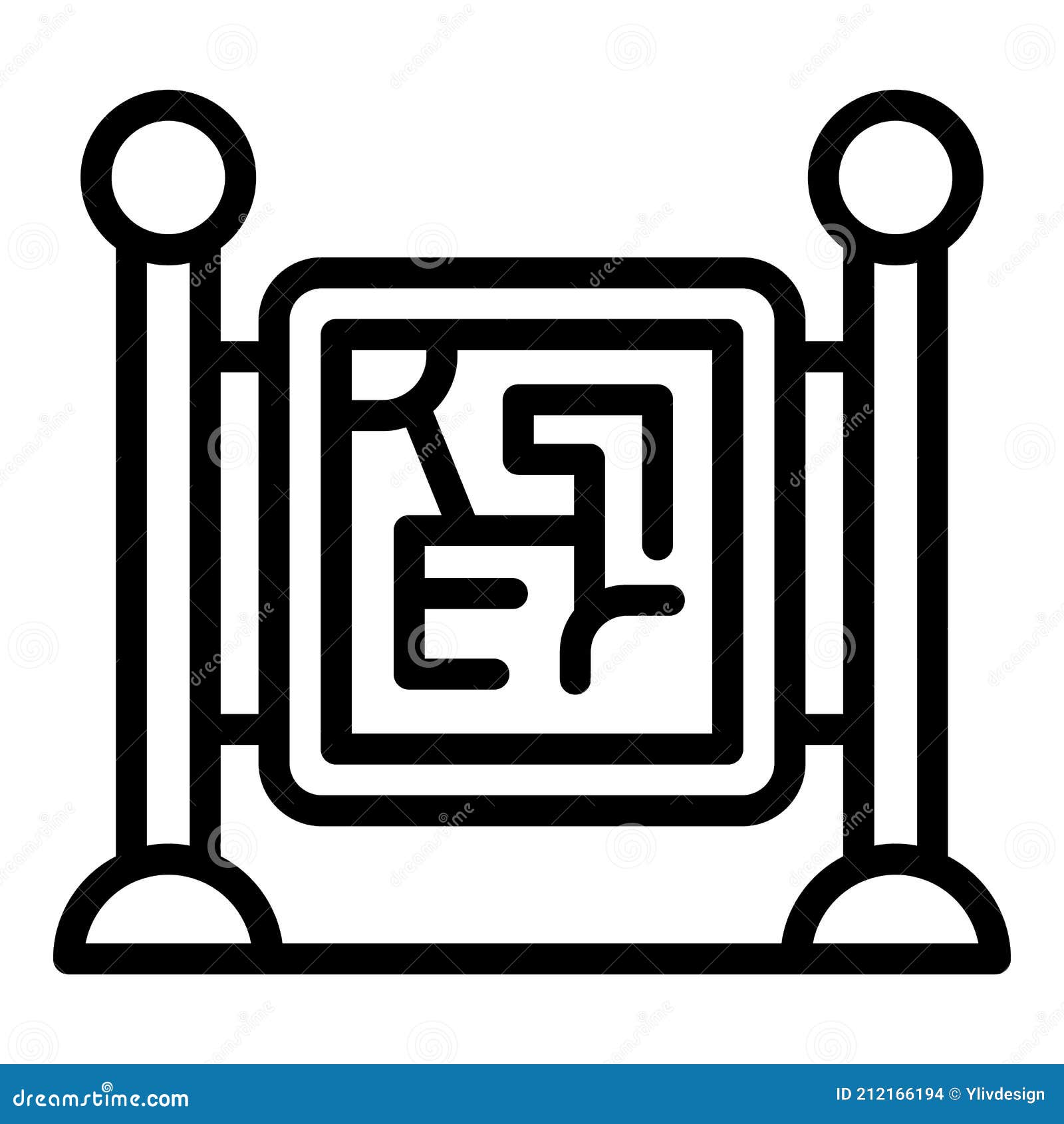 Railway Map Icon, Outline Style Stock Vector - Illustration of steel ...