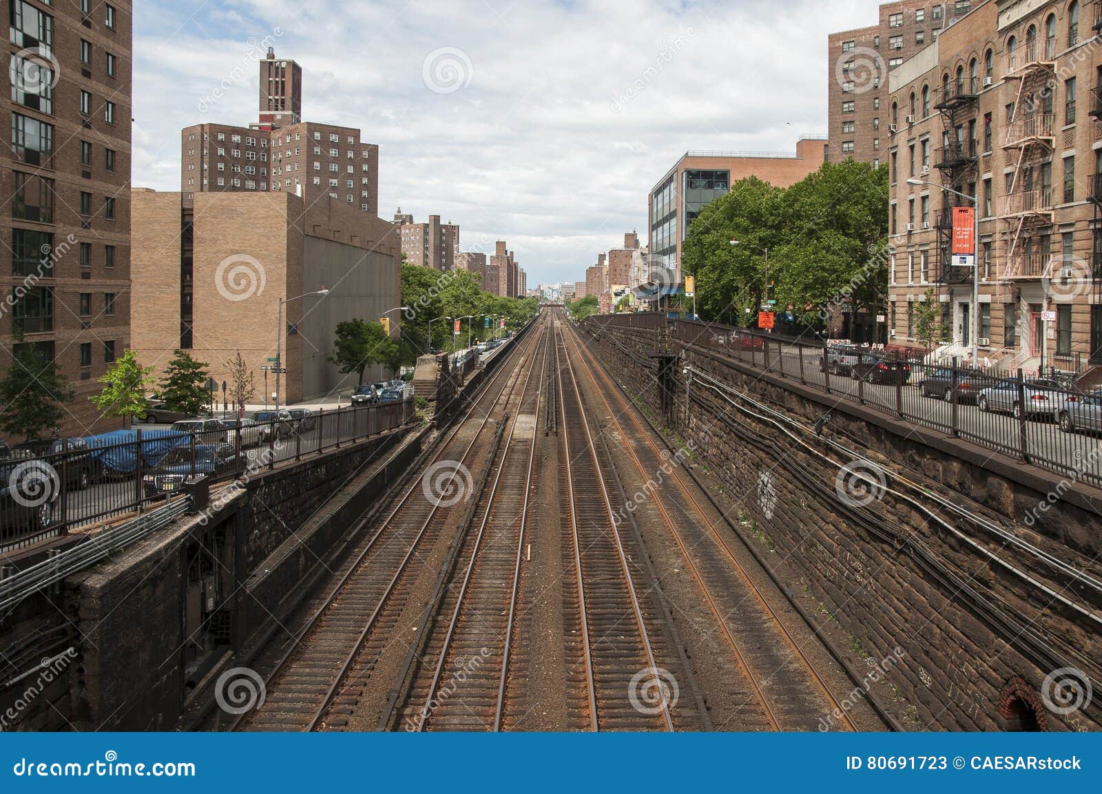 Railway Metro Tracks in Manhattan, New York Editorial Stock Photo ...